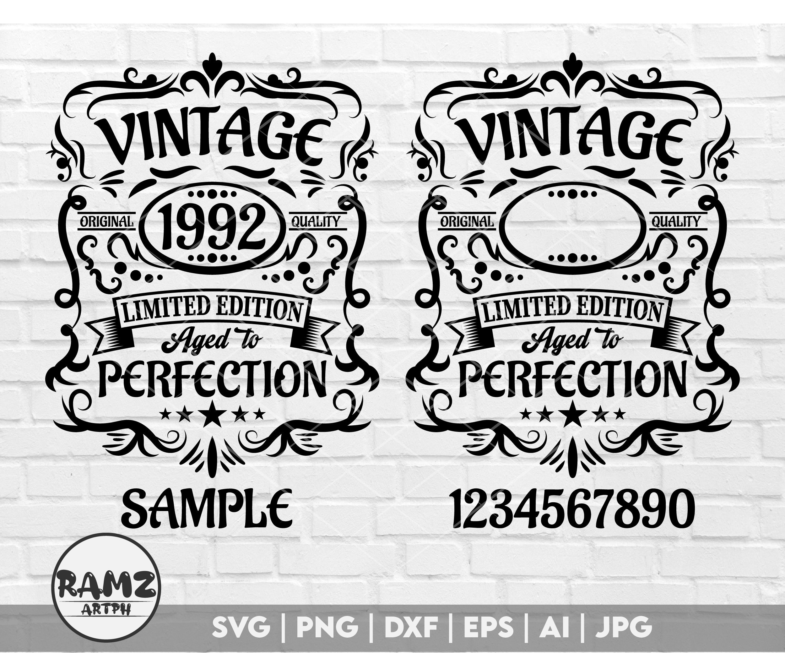 Vintage SVG Customizing Year Birthday Svg, Age to Perfection, Birthday ...