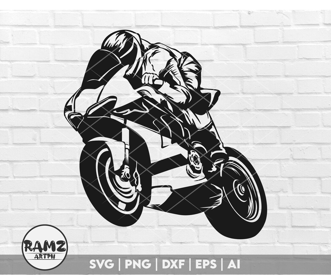 Sport Bike SVG Silhouette 1 - Sportbike Svg, Motorbike Svg, Motorcycle Svg, Png Dxf, Racing ...