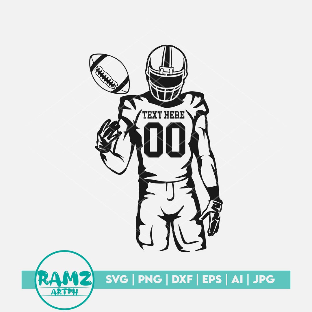 Customizable Football Player SVG, Layered Custom Football SVG ...
