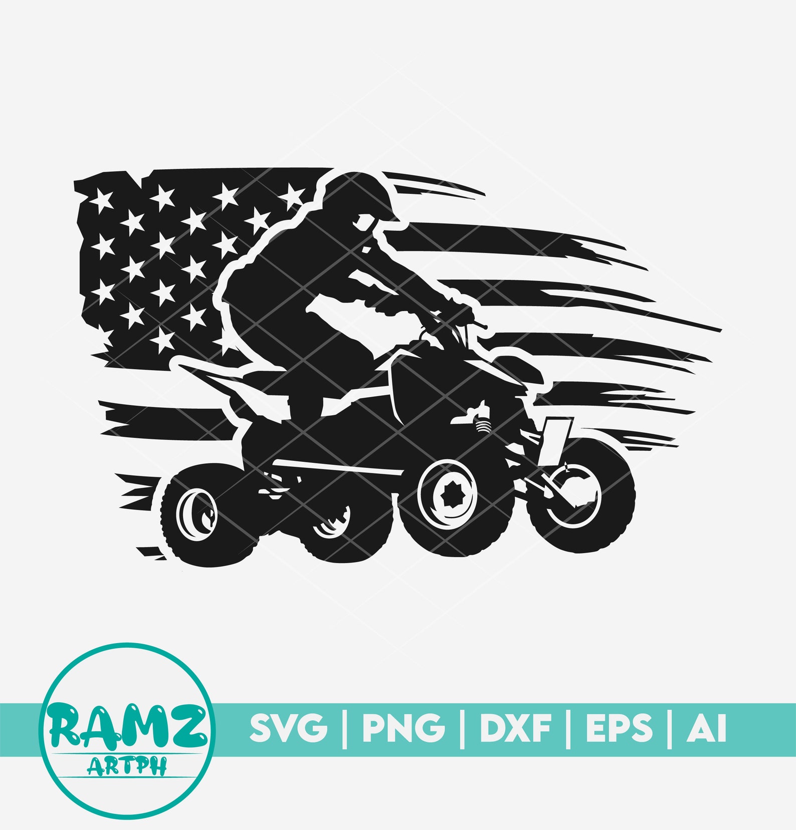 ATV Svg File Us Flag - Atv Svg, 4 Wheeler Svg, Mud Riding Svg, Atv ...