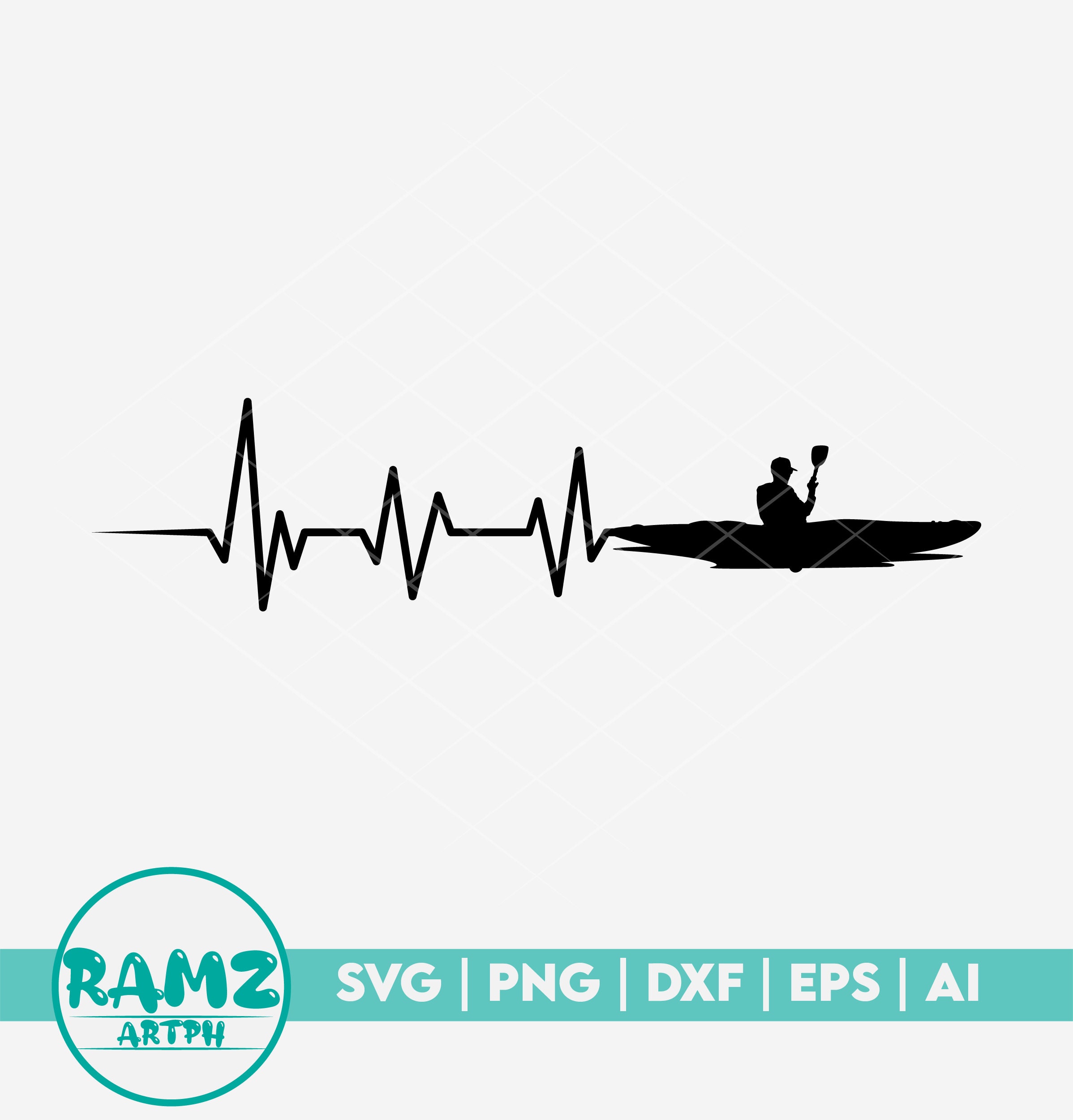 Kayak SVG File Heartbeat Kayak Svg Kayaking Svg Canoe Svg - Etsy