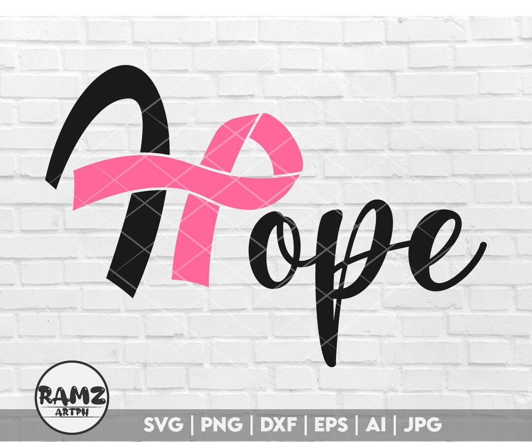 Hope Svg, Cancer Ribbon SVG, Awareness Ribbon SVG, Breast Cancer Ribbon ...