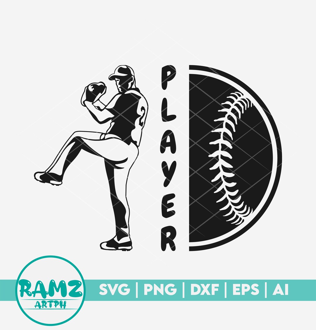 Baseball SVG File Player - Baseball Svg, Softball Svg, Baseball Mom ...
