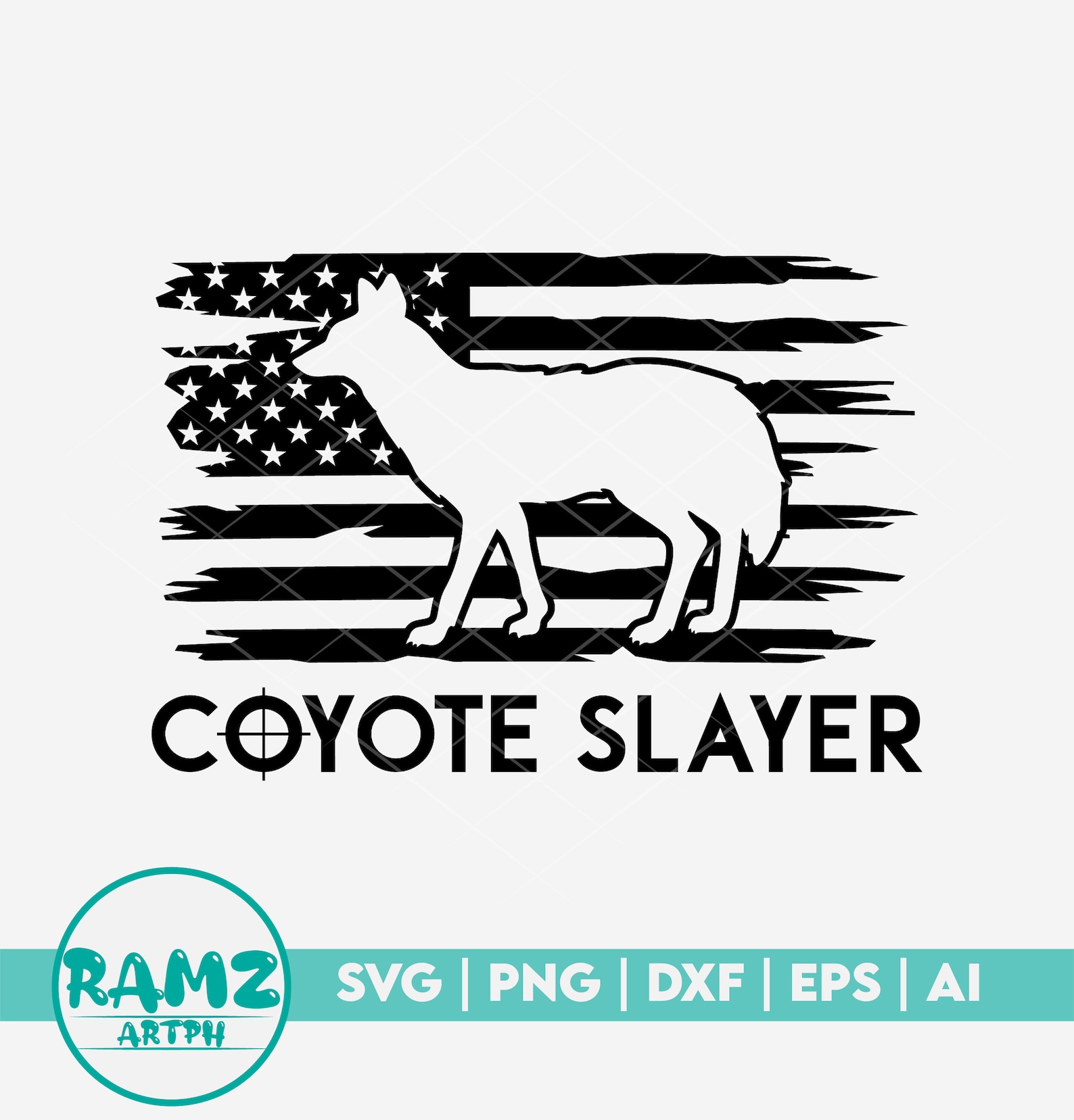 Hunting SVG File Coyote Us Flag Hunting Svg Coyote Hunting - Etsy