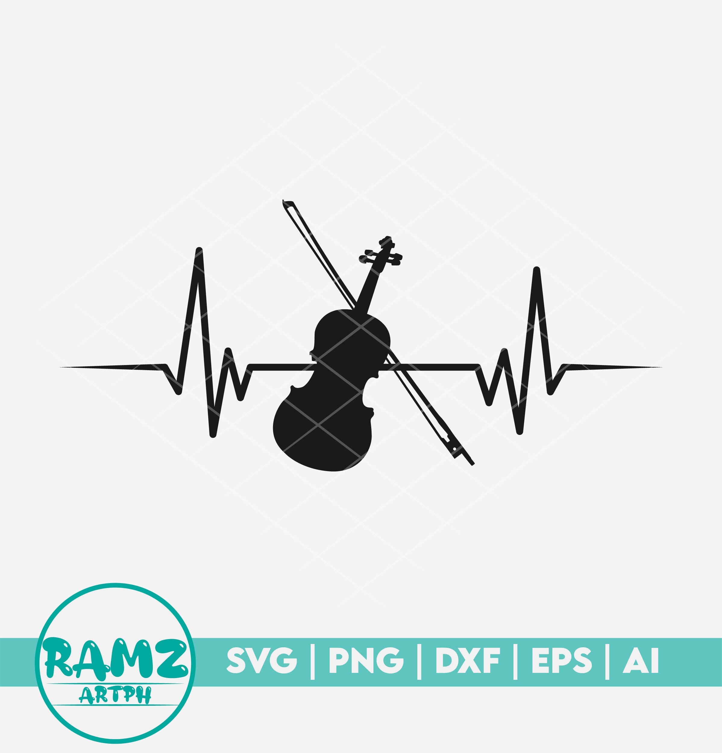 Violin SVG File Heartbeat Violin Svg Music Svg Violin - Etsy