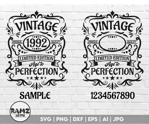 Vintage SVG Customizing Year Birthday Svg Age to - Etsy
