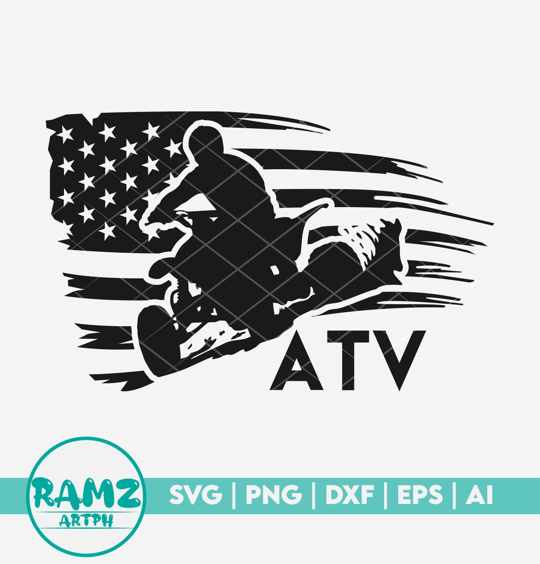 ATV SVG File Us Flag - Atv Svg, 4 Wheeler Svg, Mud Riding Svg ...