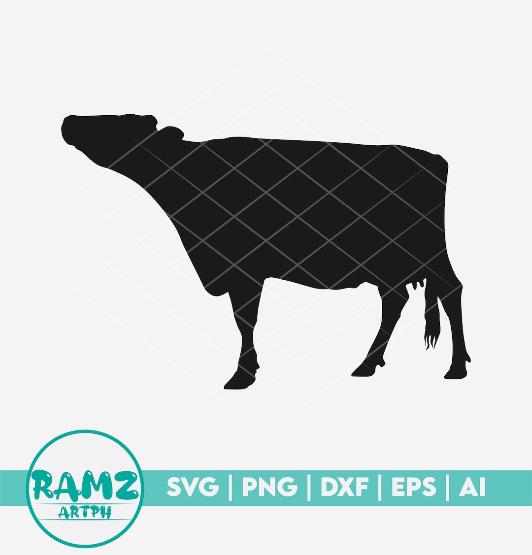 Cow SVG File Dairy Cow Silhouette 2 - Cow Svg, Heifer Svg, Farm Animal ...