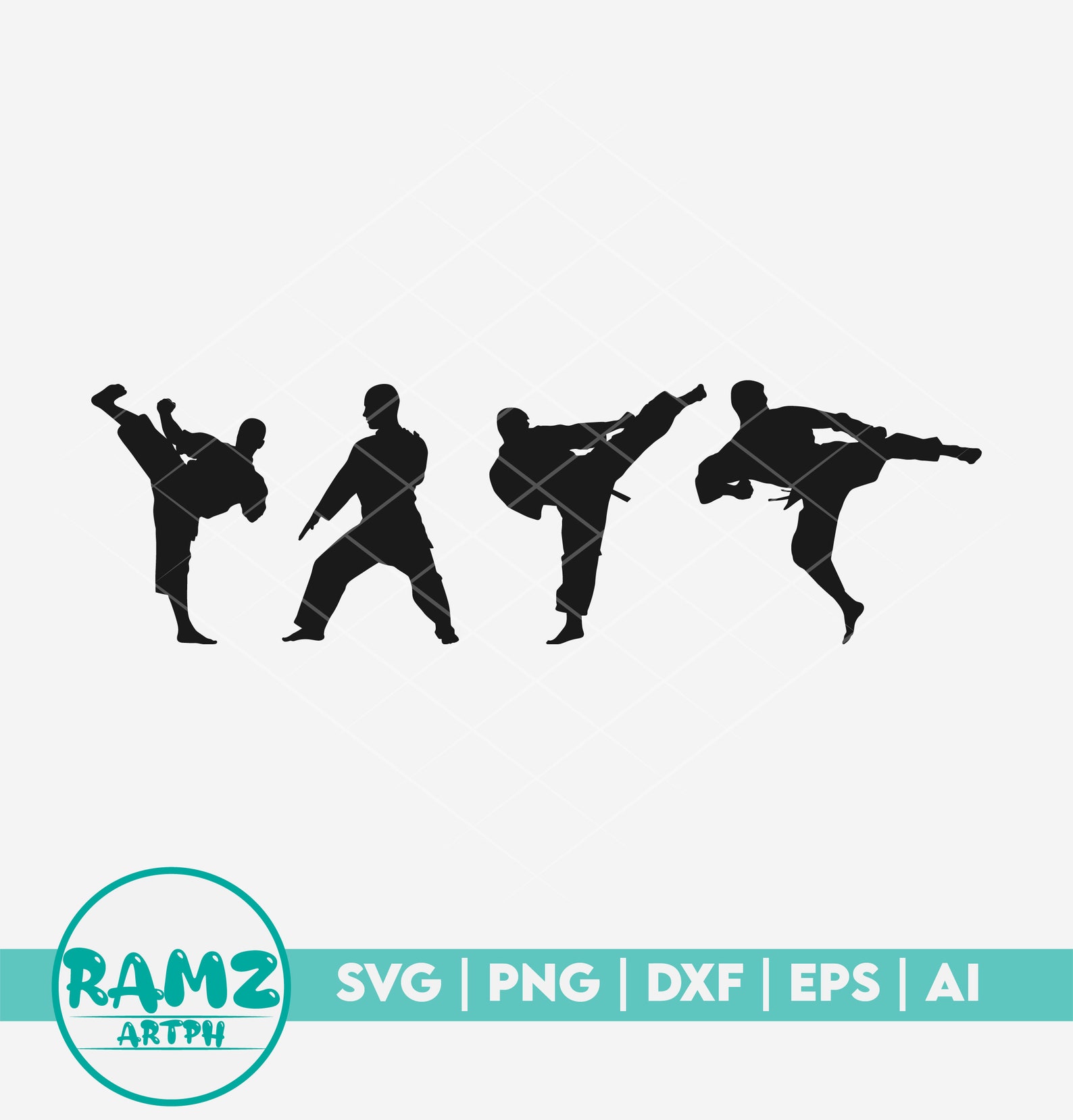 Karate SVG File Silhouettes - Karate Svg, Martial Arts Svg, Fighting ...