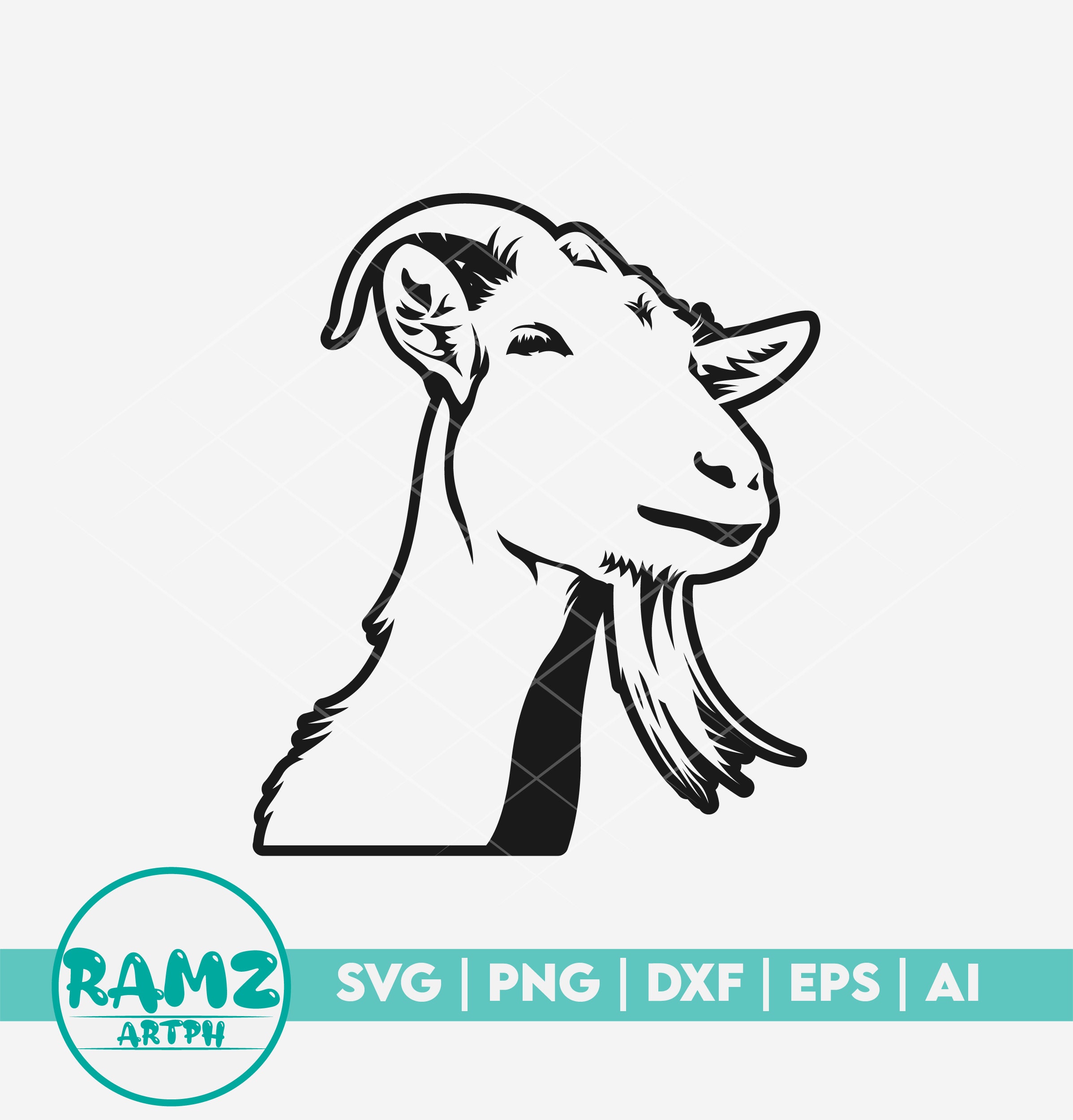 Goat SVG File Goat Head - Goat Svg, Goat Clipart, Farm Animal Svg, Goat ...