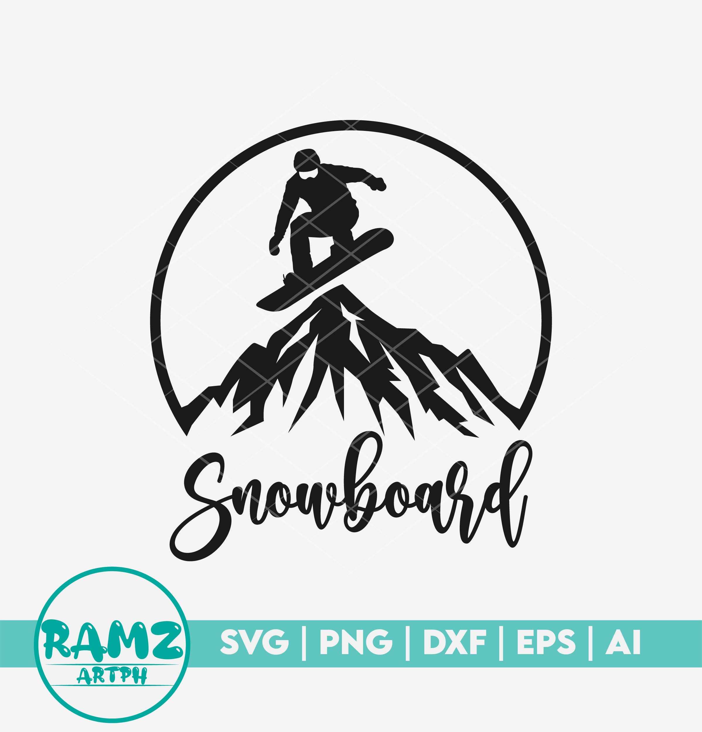 Snowboard SVG File Mountain Snowboarding Svg Snowboard Svg | Etsy
