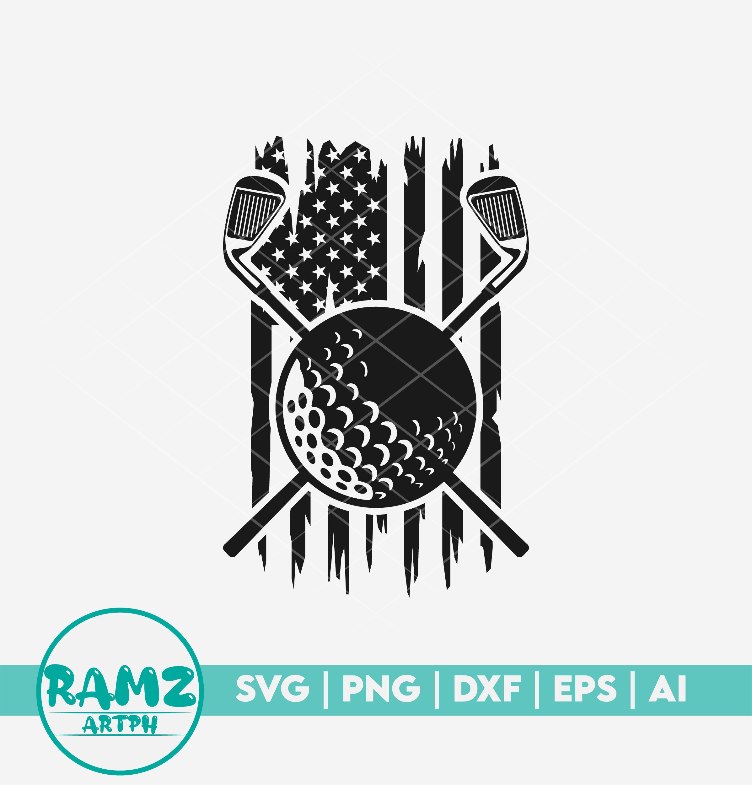 Golf SVG File Golf Club and Ball US Flag Golf Svg Golfing - Etsy