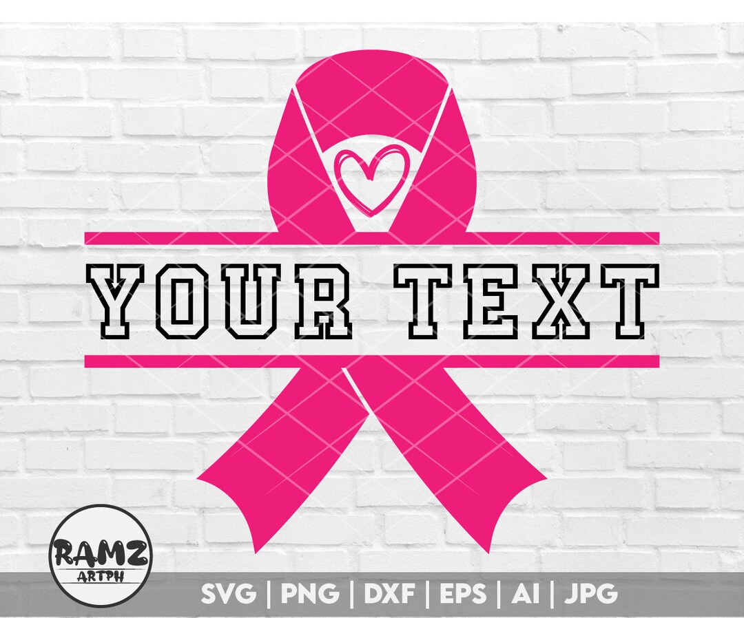 Ribbon Your Text Svg, Cancer Ribbon SVG, Awareness Ribbon SVG, Breast ...