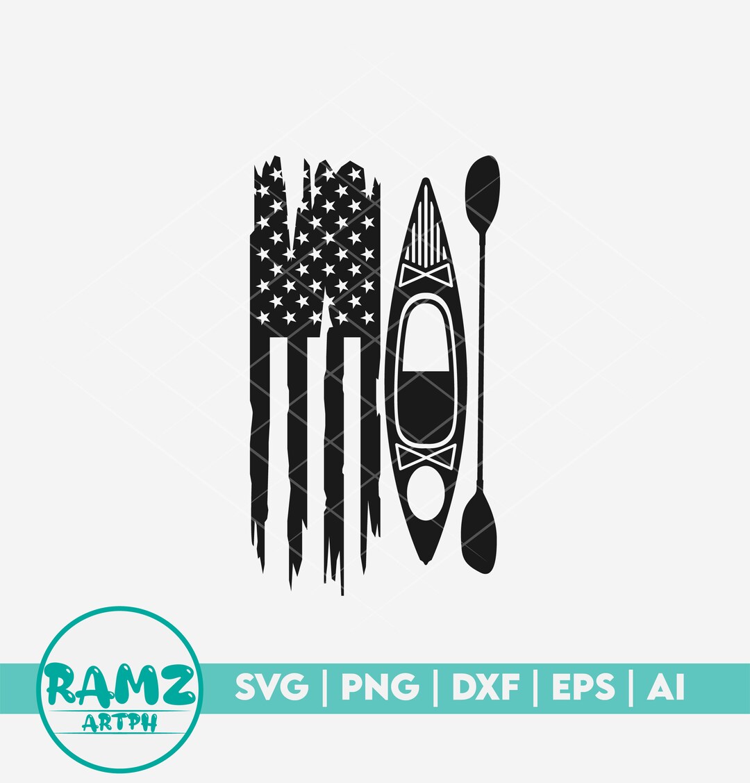 Kayak SVG File US Flag - Kayak Svg, Kayaking Svg, Canoe Svg, Boat Svg ...