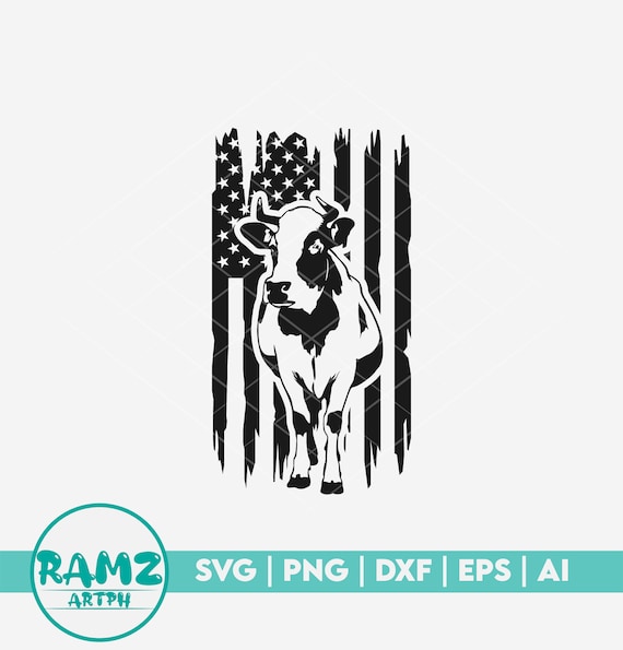 US Flag Cow SVG File Cow Portrait Cow Svg Heifer Svg Farm | Etsy