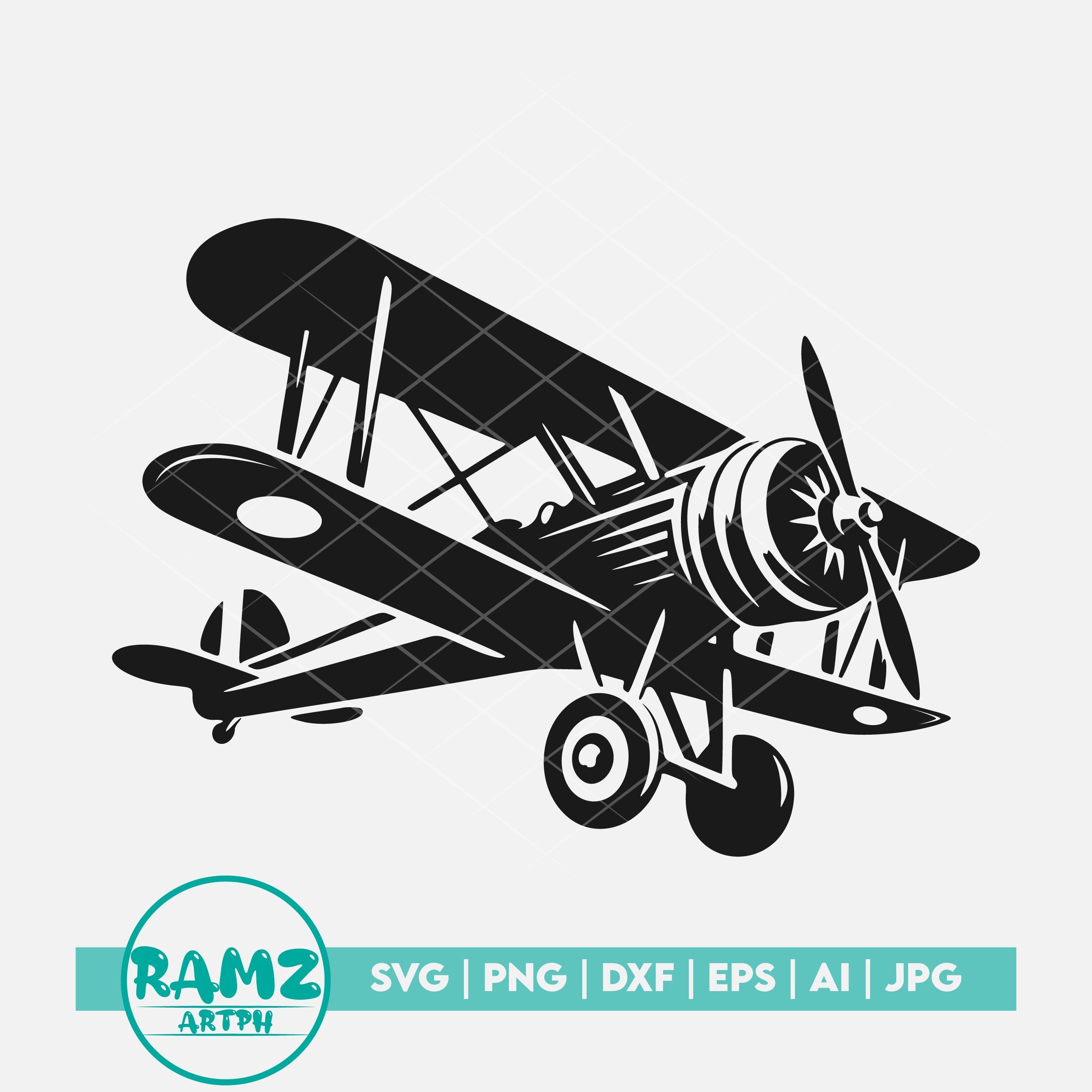 Biplane SVG - Airplane Svg, Bi-plane Svg, Vintage Aircraft Svg, Clipart ...