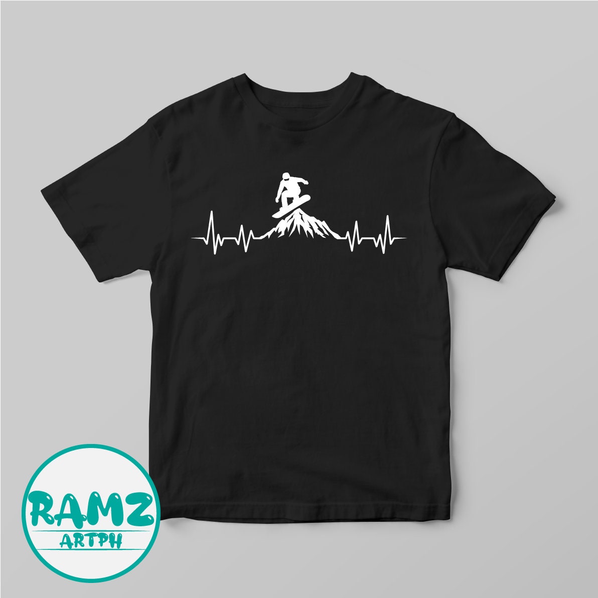 Snowboard SVG File Heartbeat - Snowboarding Svg, Snowboard Svg ...