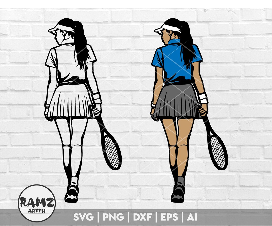 Tennis SVG File | Girl Coloured Layer | Tennis Svg | Tennis Ball Svg ...