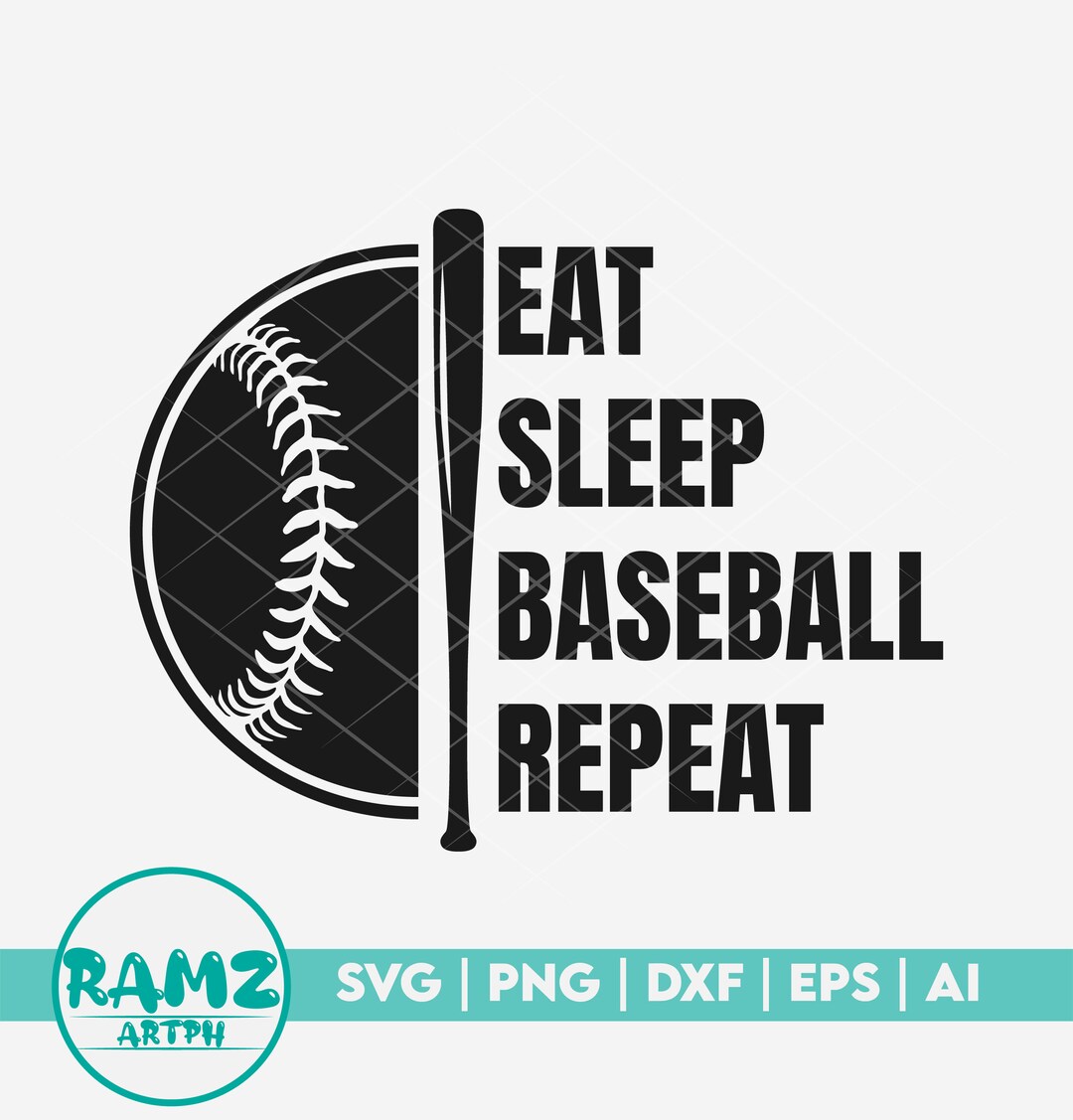 Baseball SVG File Eat Sleep Baseball Repeat - Baseball Svg, Baseball ...