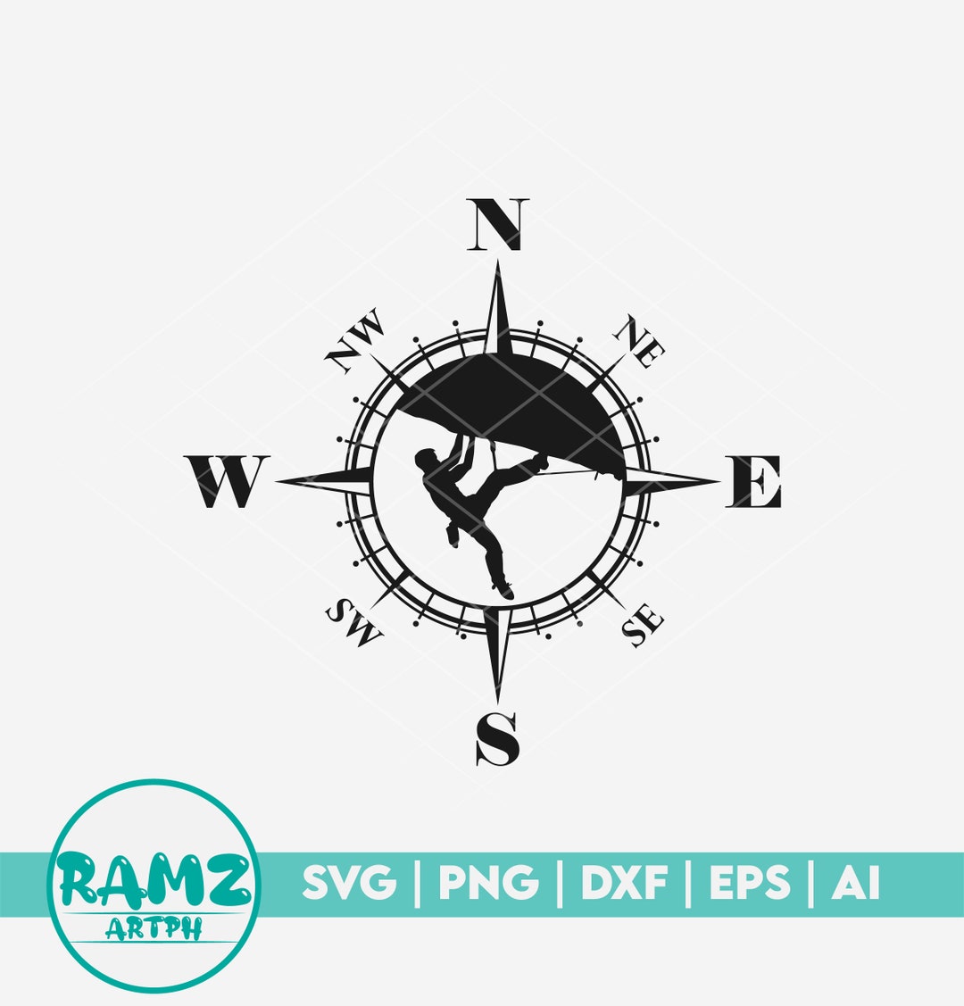 Rock Climbing SVG File Compass - Climbing Svg, Rock Climb Svg ...