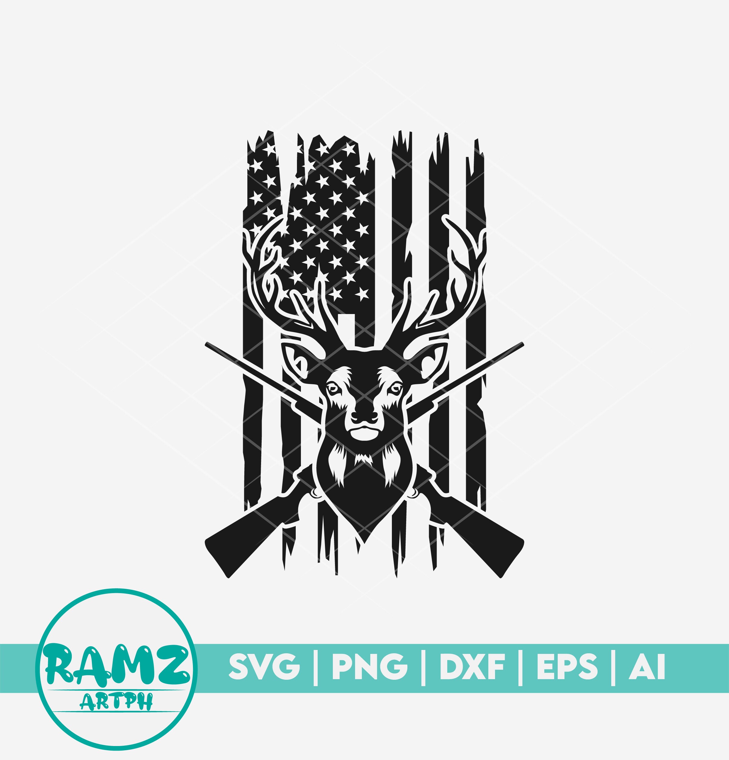 Hunting SVG File Us Flag With Rifle Deer Hunting Svg - Etsy