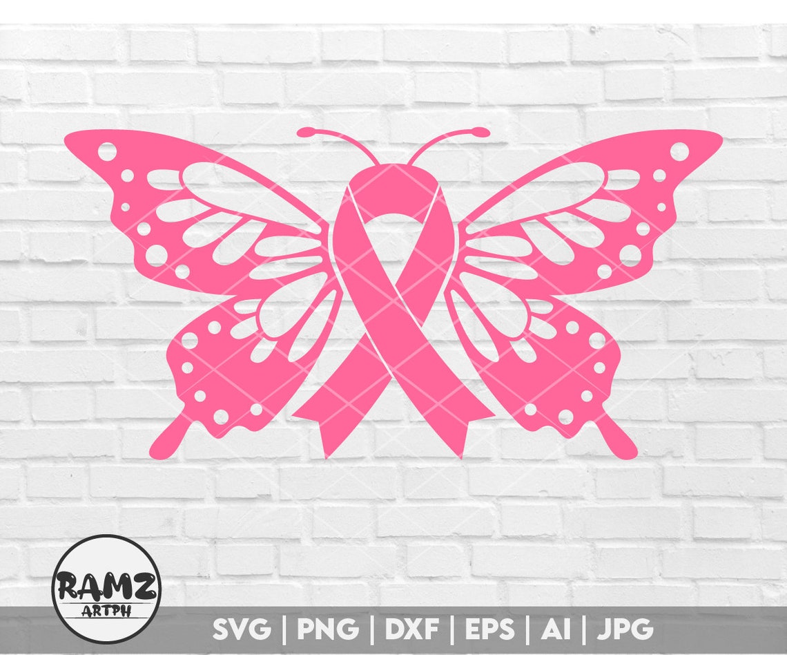 Butterfly Ribbon Svg Cancer Ribbon SVG Awareness Ribbon SVG - Etsy
