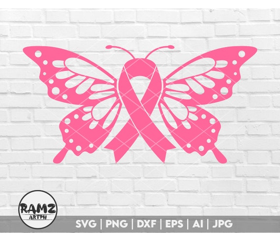 Butterfly Ribbon Svg Cancer Ribbon SVG Awareness Ribbon SVG - Etsy