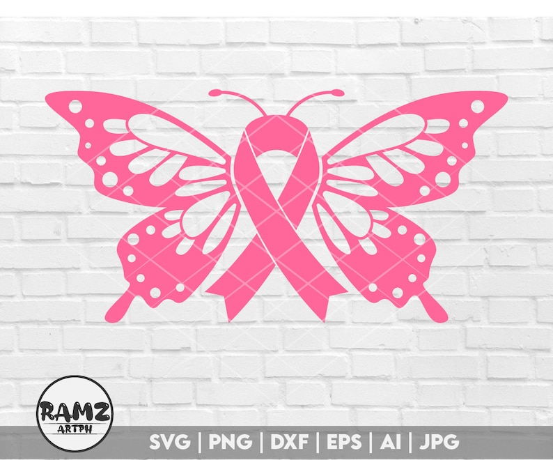 Butterfly Ribbon Svg Cancer Ribbon SVG Awareness Ribbon SVG - Etsy