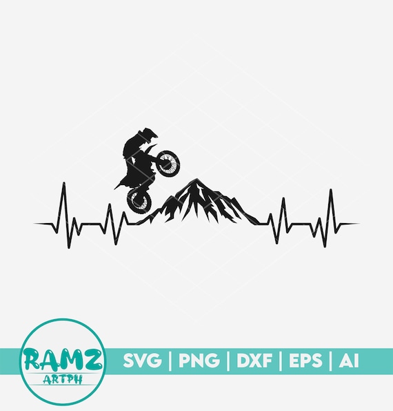 Motocross SVG File Heartbeat Motocross Svg Motorcycle Svg - Etsy