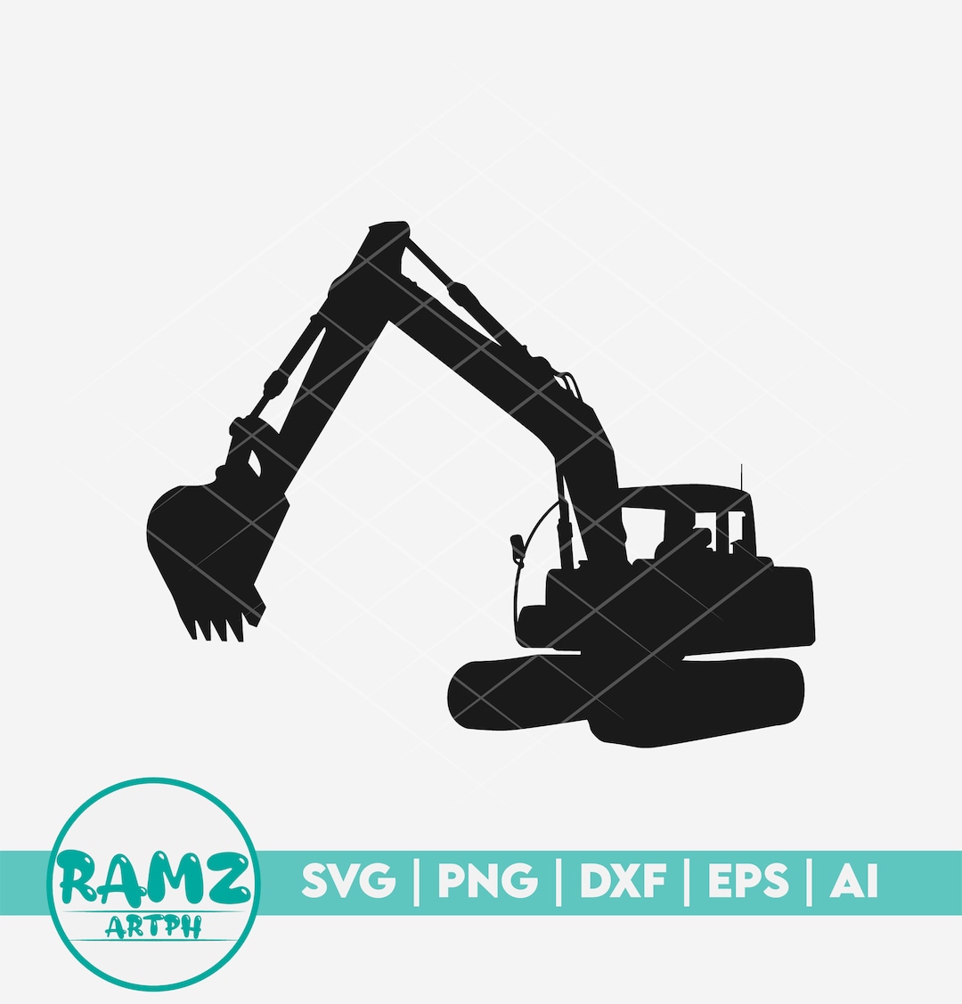 Backhoe SVG File Silhouette 1 - Excavator Svg, Backhoe Loader Svg ...