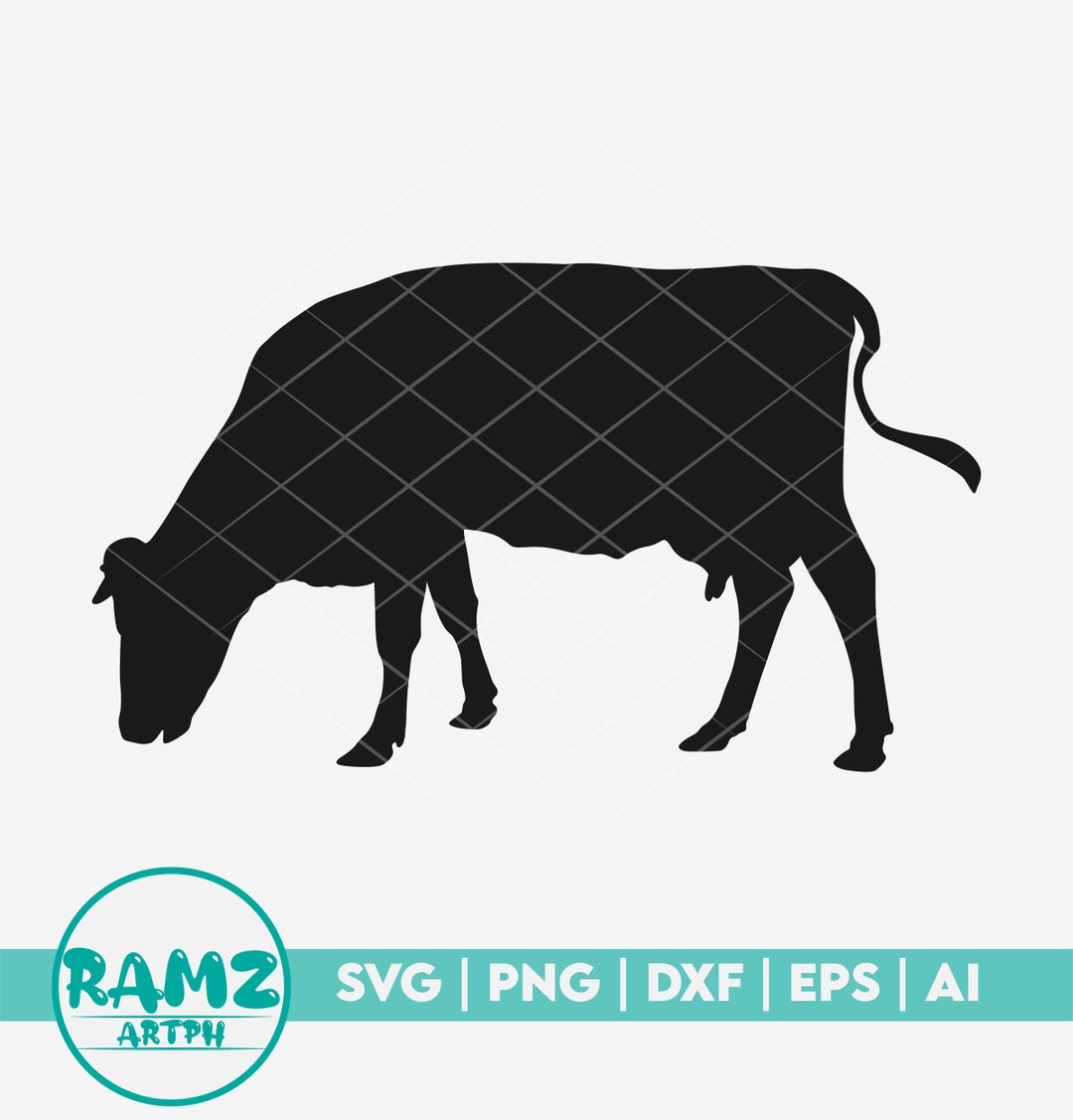 Cow SVG File Dairy Cow Silhouette 1 - Cow Svg, Heifer Svg, Farm Animal ...