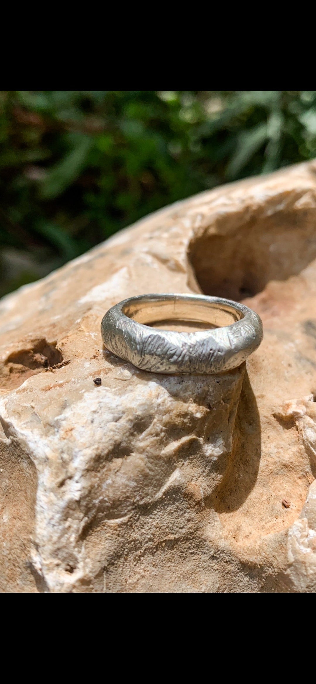 Hammered Band Ring - Wavy Wedding Ring, Chunky Ring, Melted Ring ...