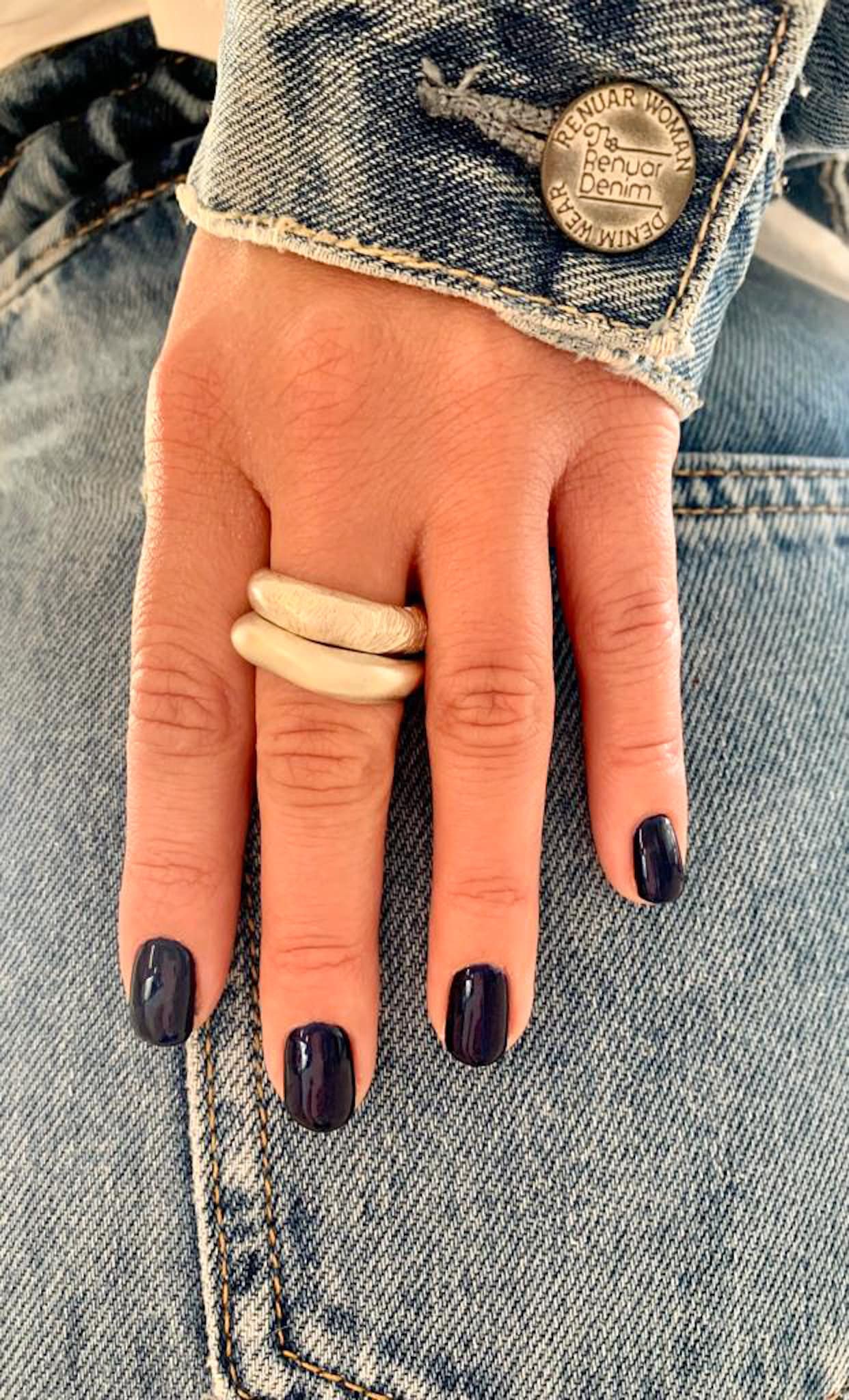 Wavy Chunky Band Ring Set: 925 Silver & 14K Gold - Etsy