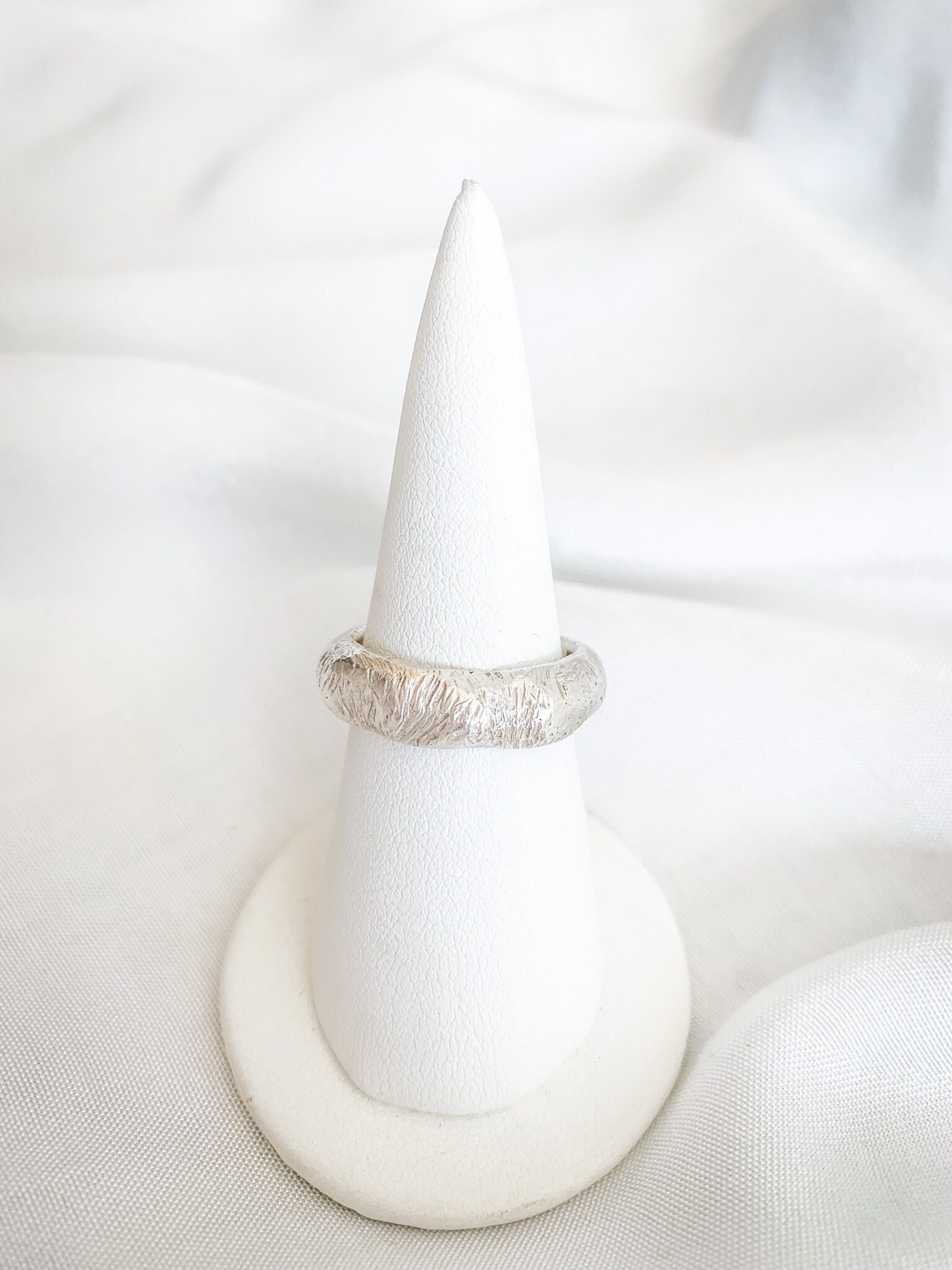 Hammered Band Ring - Wavy Wedding Ring, Chunky Ring, Melted Ring ...