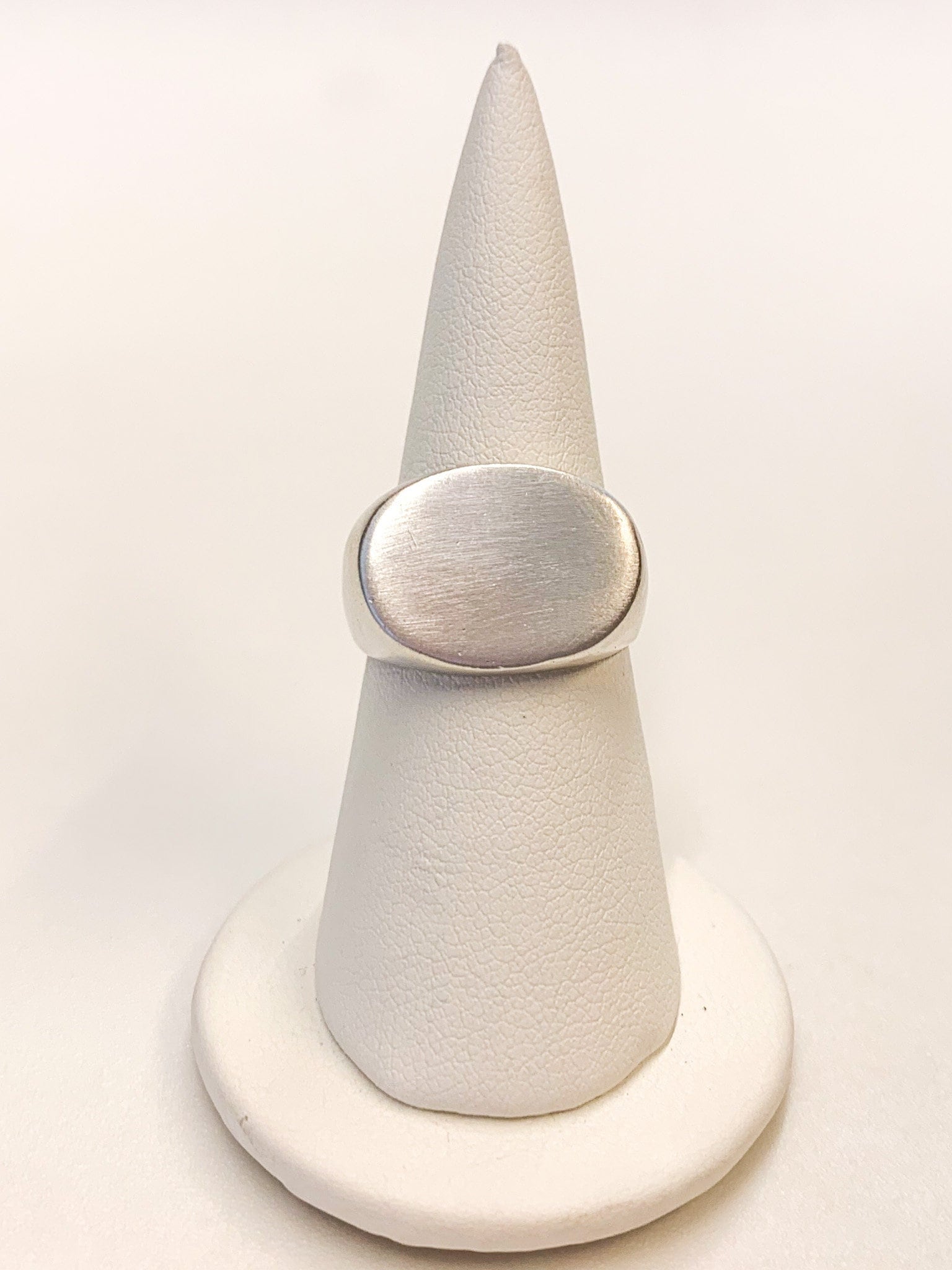 Oval Signet Ring, Stamp Ring, Silver Matt Ring, Gold Ring, Thick Gold ...