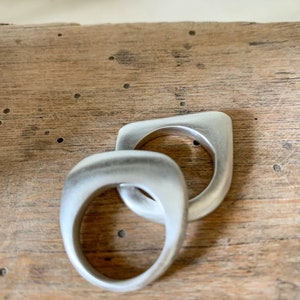 Set of 2 Unique Stacking Rings, Promise Ring for Him, Pointer Finger ...