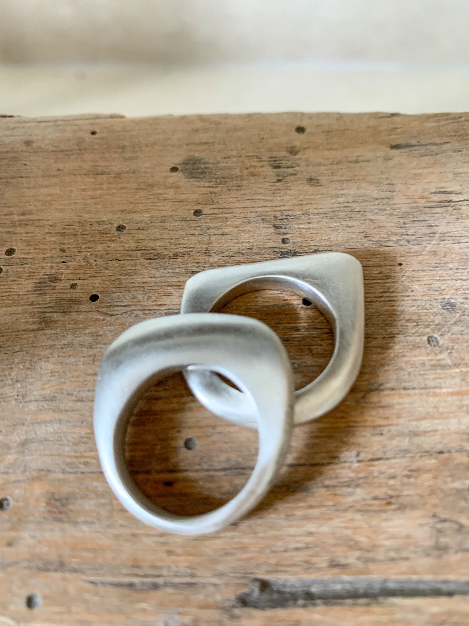 Set of 2 Unique Stacking Rings, Promise Ring for Him, Pointer Finger ...