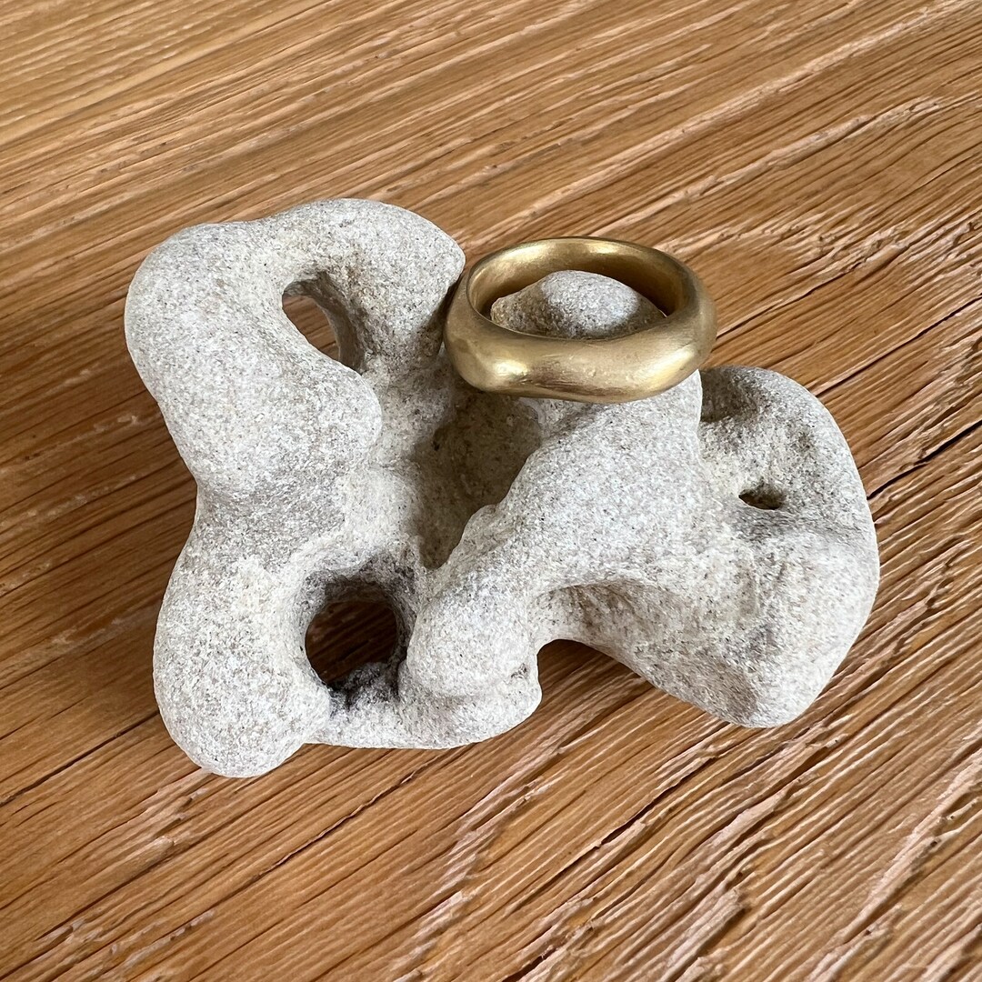 Smooth Band Ring - Wavy Wedding Ring, Chunky Ring, Melted Ring, Silver ...