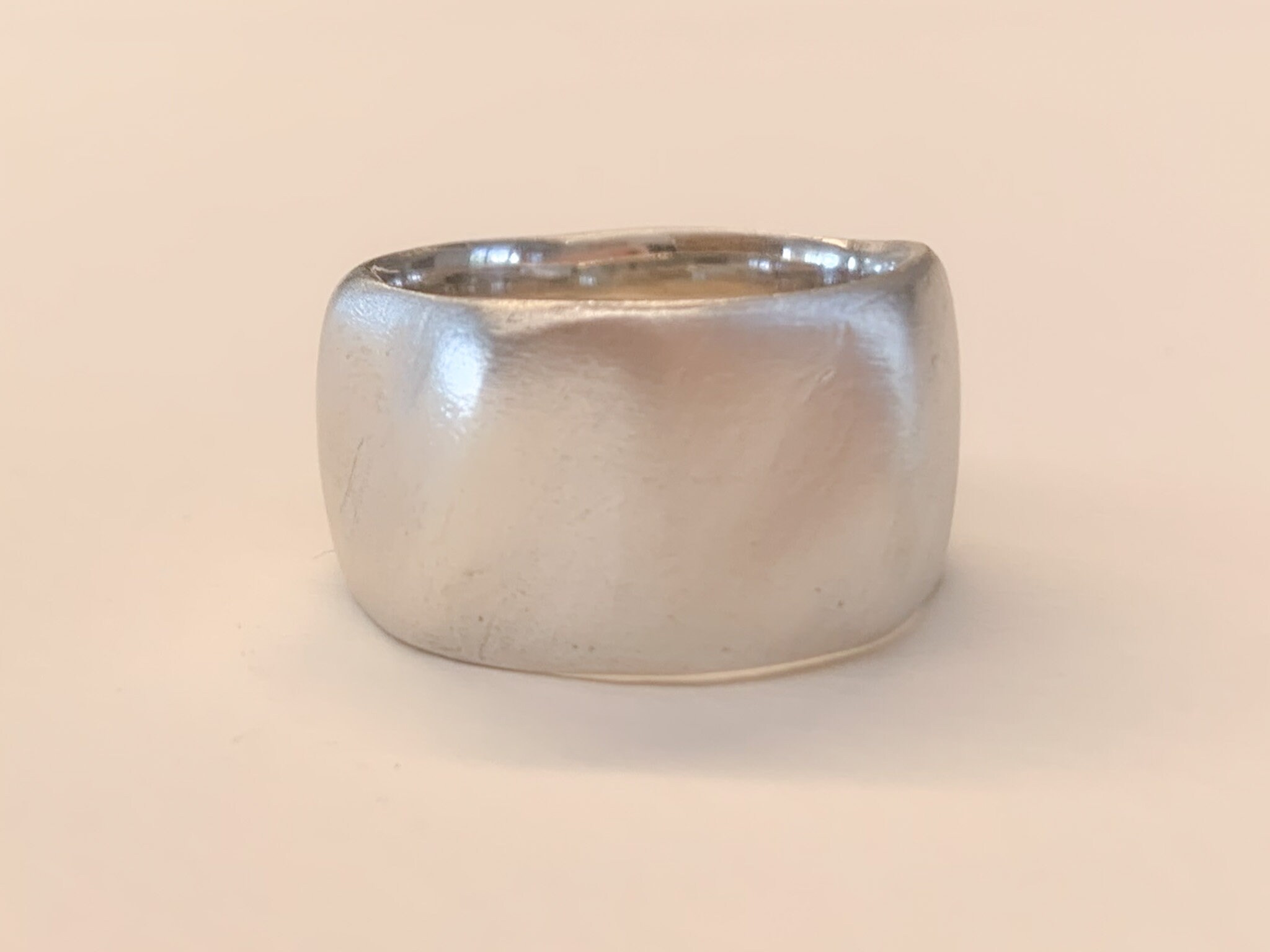 Matt Sterling Silver Ring, Wide Wavy Band, Wavy Wedding Ring, Chunky ...