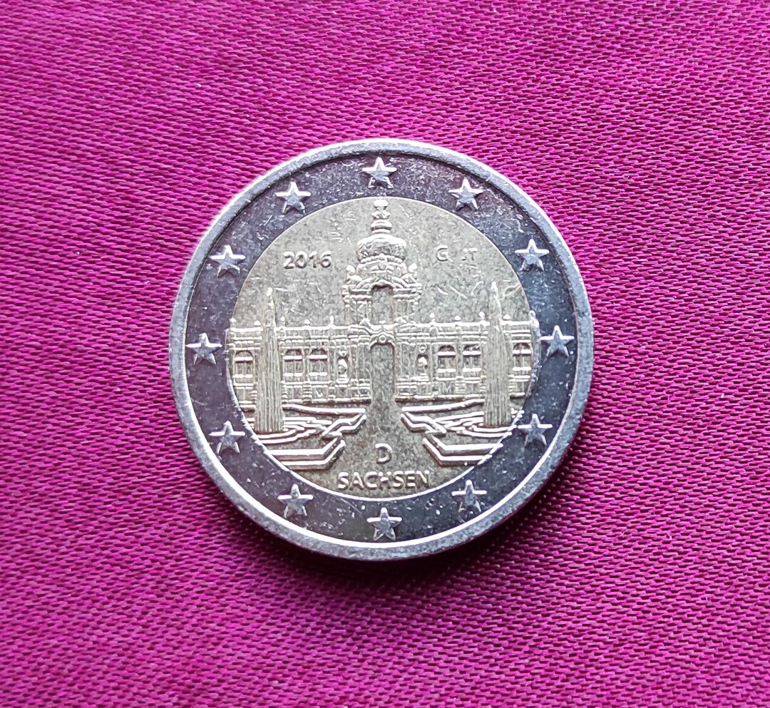 2 Euro Commemorative Coin Germany Sachsen 2016 Mint G BB Circulated ...