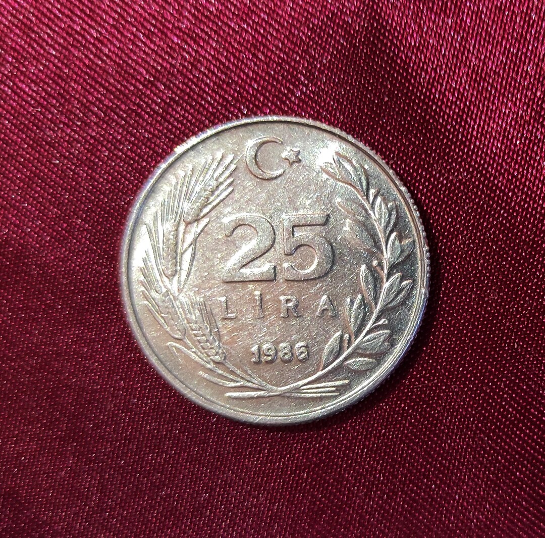 Turkey Coin 25 Lira 1986 SPL Circulated Kemal Ataturk Turkey Coin 25 ...