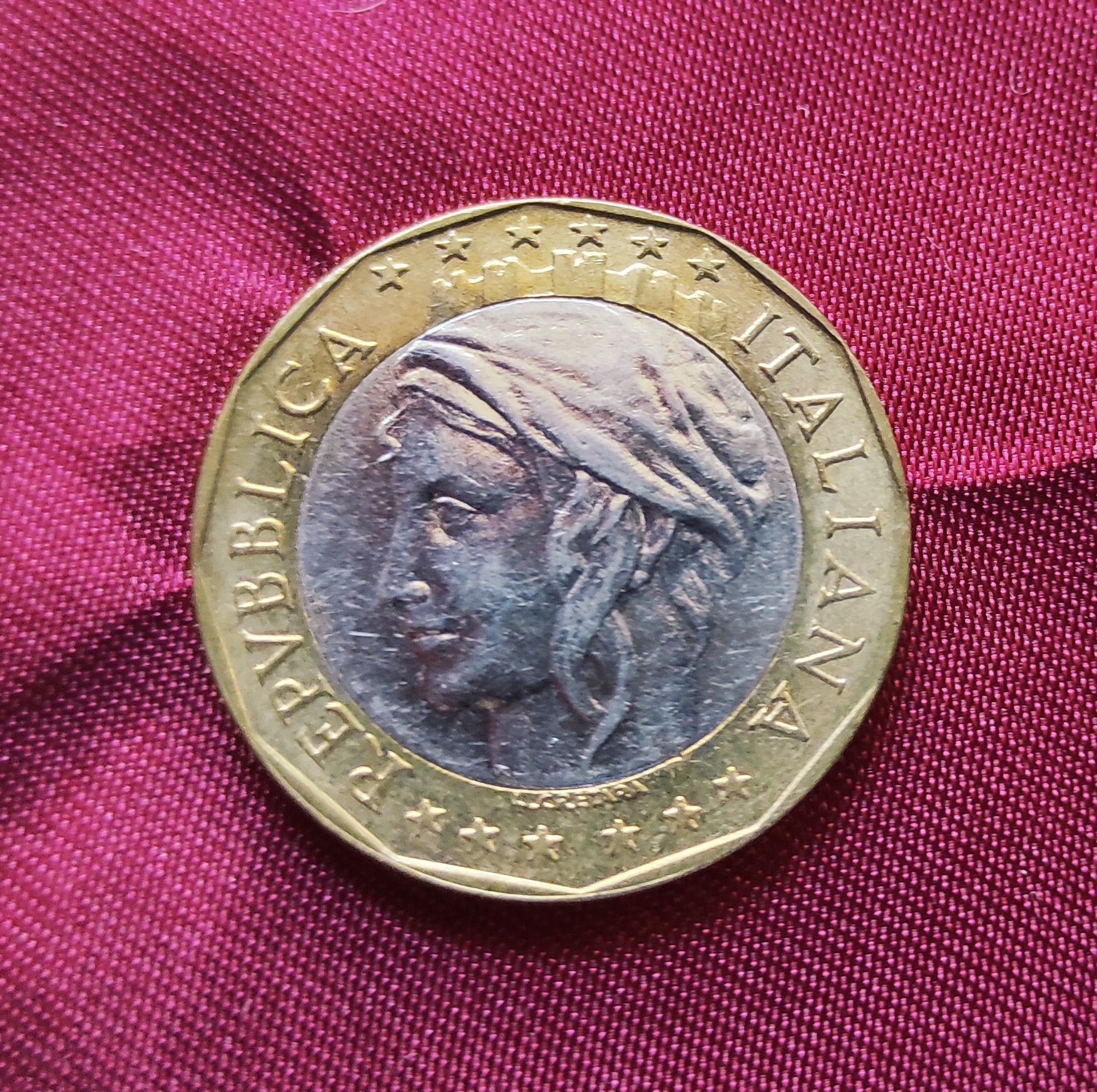 Italian Bimetallic Coin 1000 Lire 1997 Splendida Confini Sbagliati ...