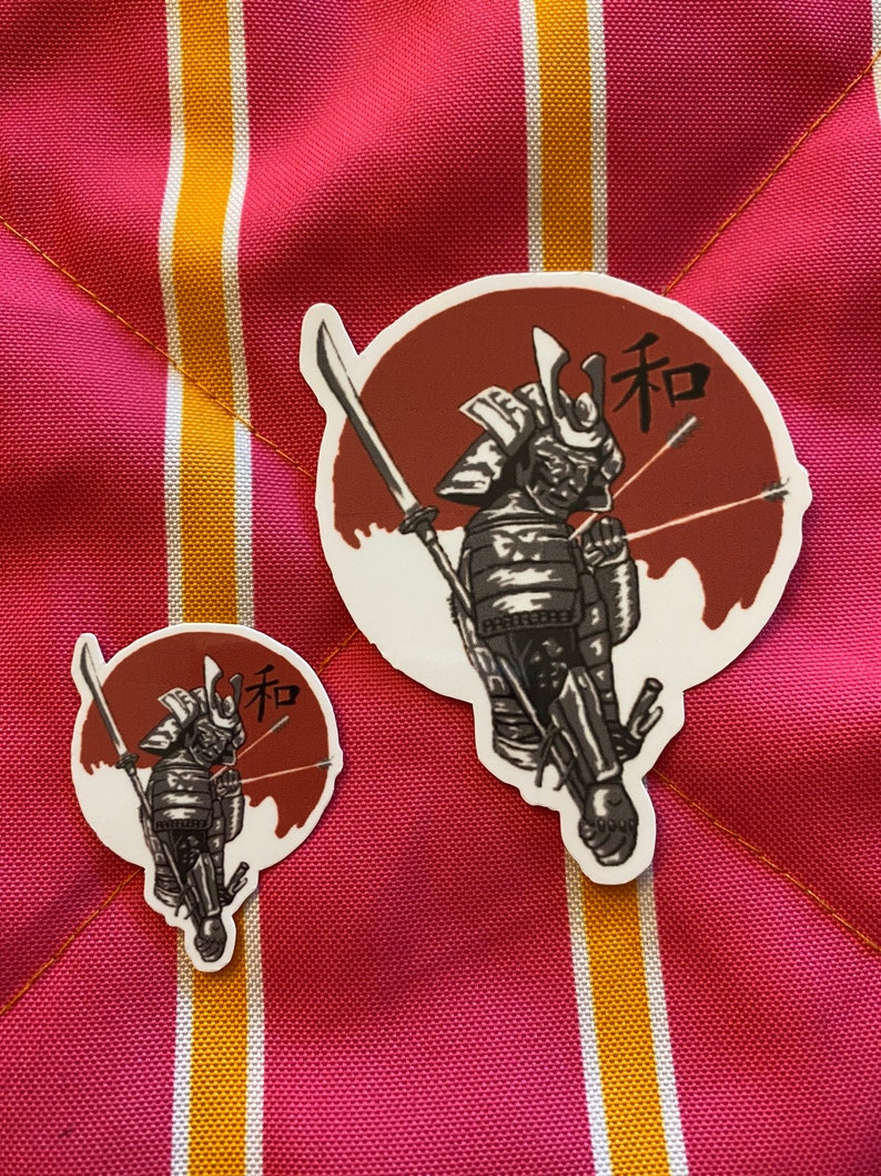 Samurai Warrior Sticker, Waterproof, Vinyl Sticker, Laptop, Locker ...