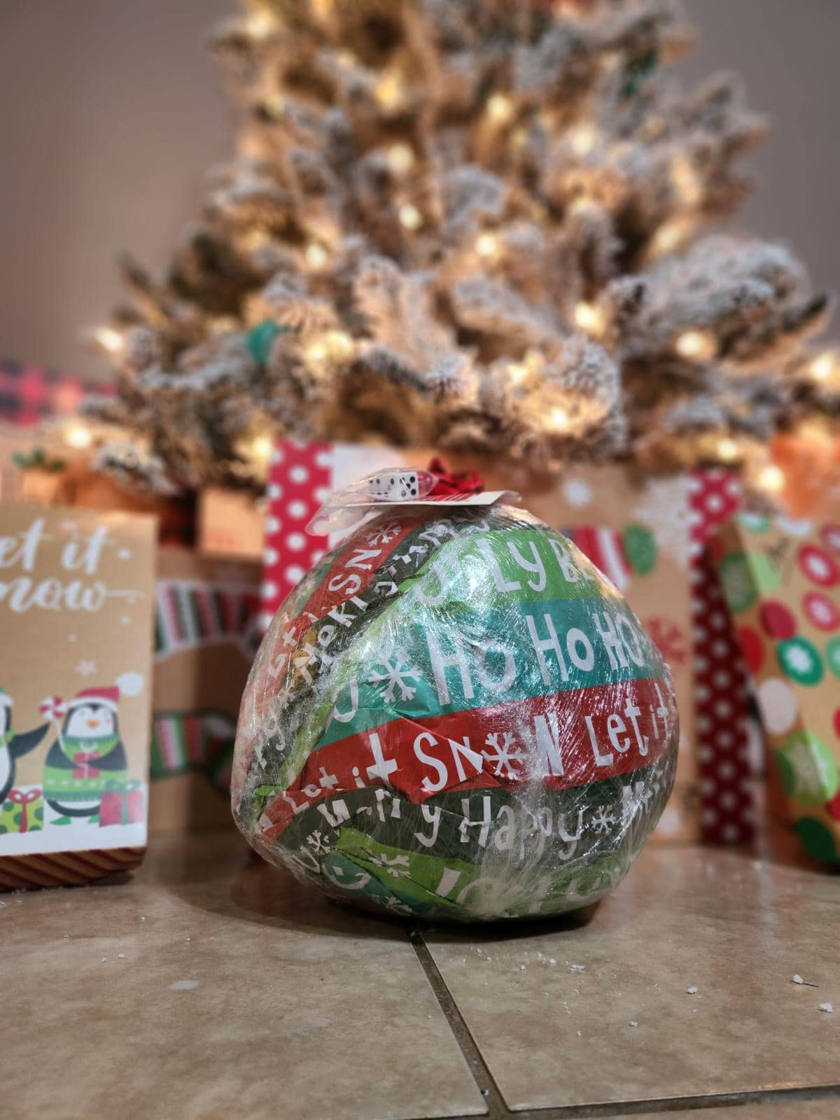 Christmas saran wrap game store