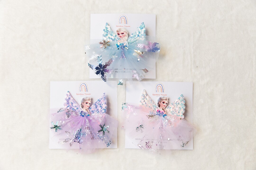ELSA Hair Clip, Snowflake Hair Clip, Blue Pink Purple Frozen Elsa Hair ...