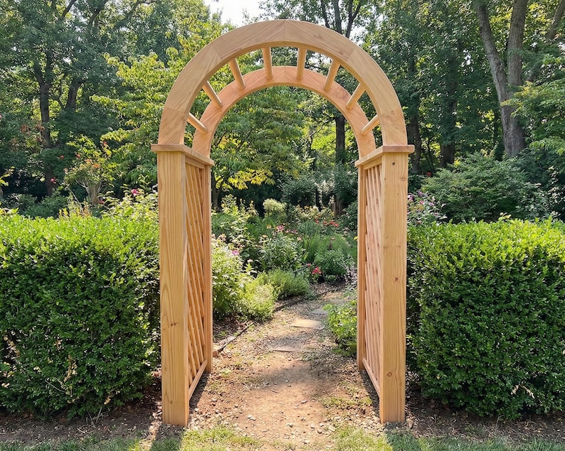 DIY Garden Arbor Plan PDF: Arch Top With Lattice Panels, Step-by-step ...