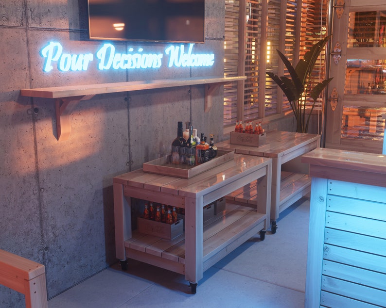 Rolling Bar Cart Plan, Beverage Serving Station, PDF Download - Etsy