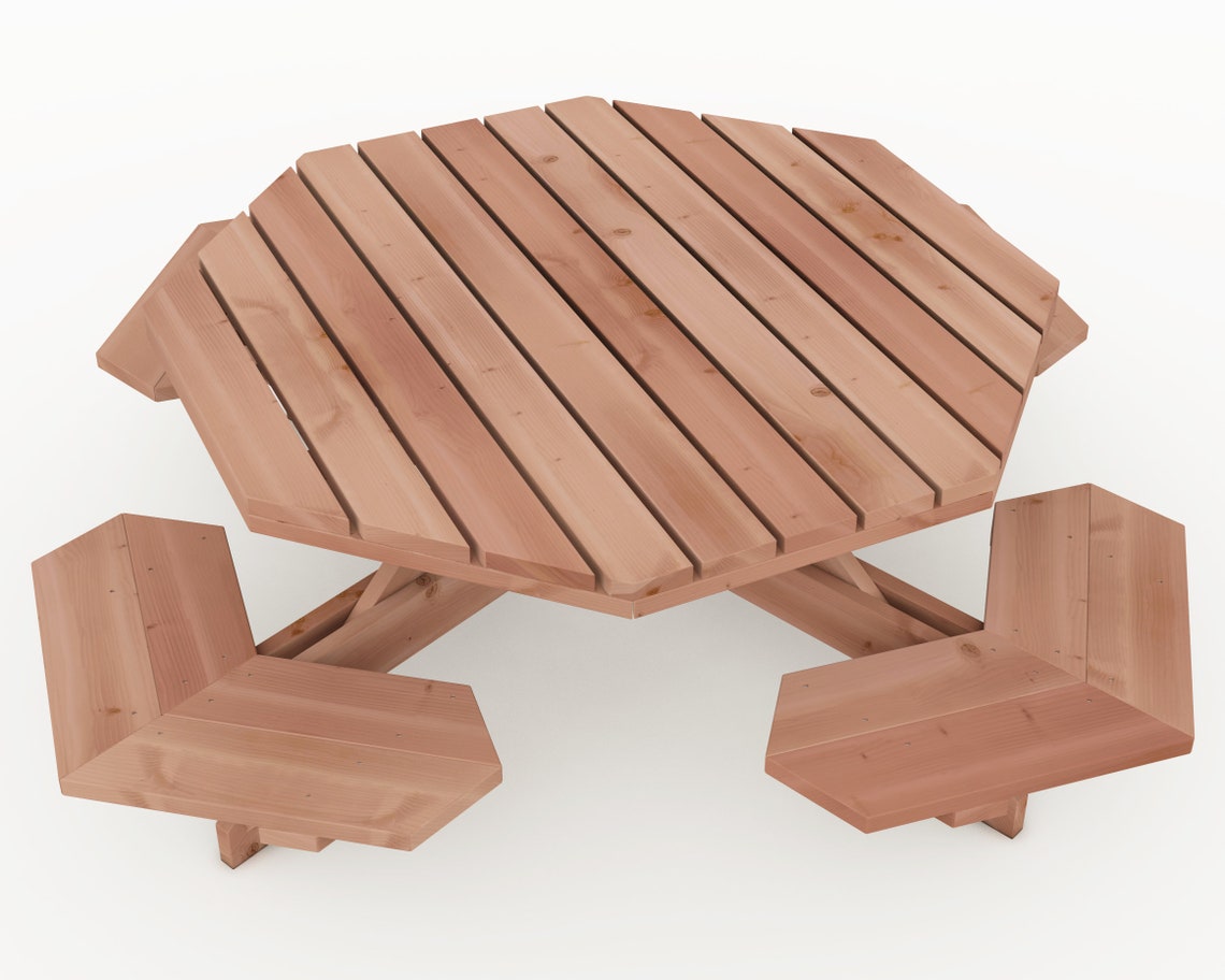 Picnic Table Plan Octagonal, PDF Download - Etsy