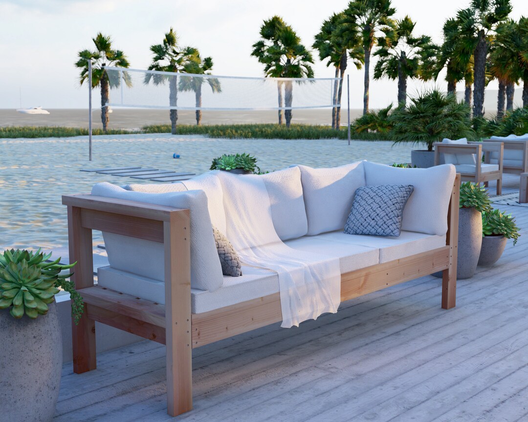 PDF Download, Easy-to-build 2x4 Wooden Sofa Plan, Outdoor Lounging ...