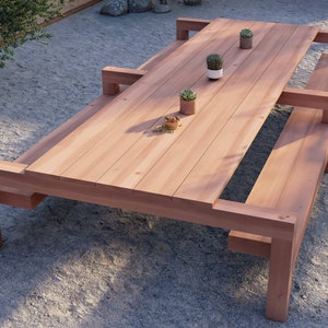 Outdoor Table and Bench Plan 16 Ft, 6x6 Base, PDF Download - Etsy